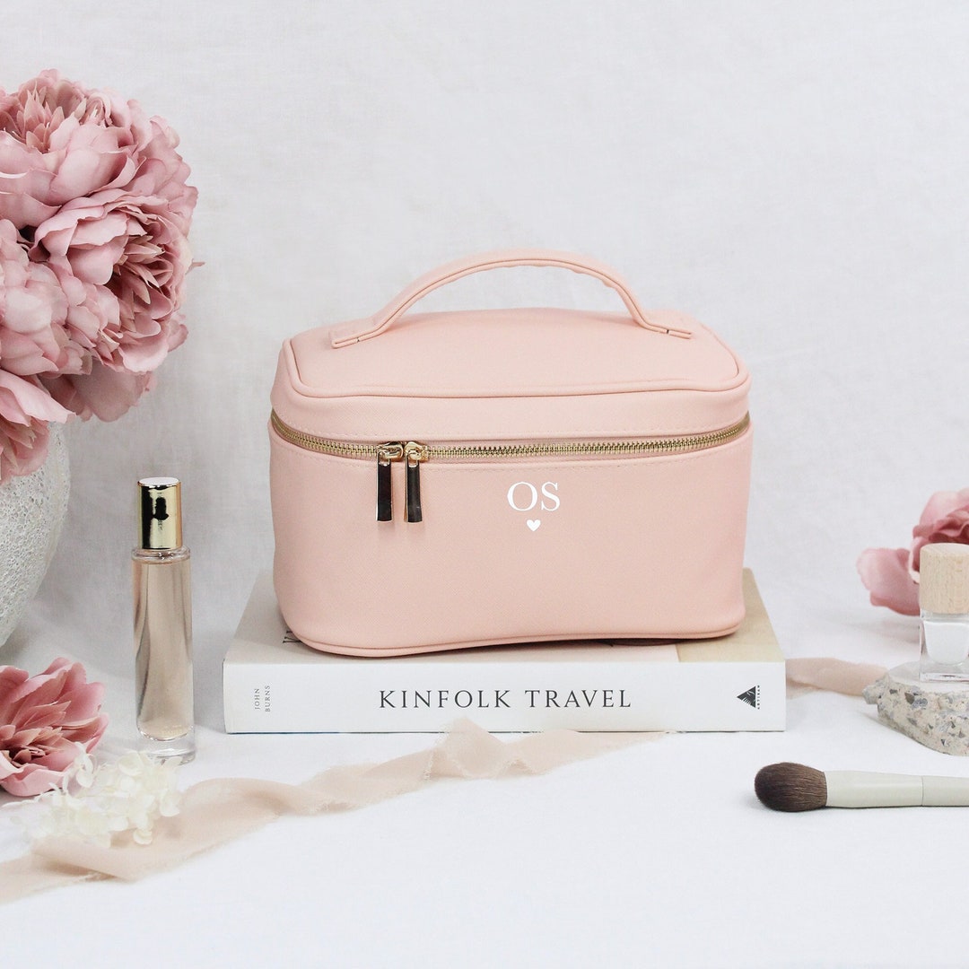 Personalised Vanity Makeup Case, Monogram Initial Cosmetic Bag ...