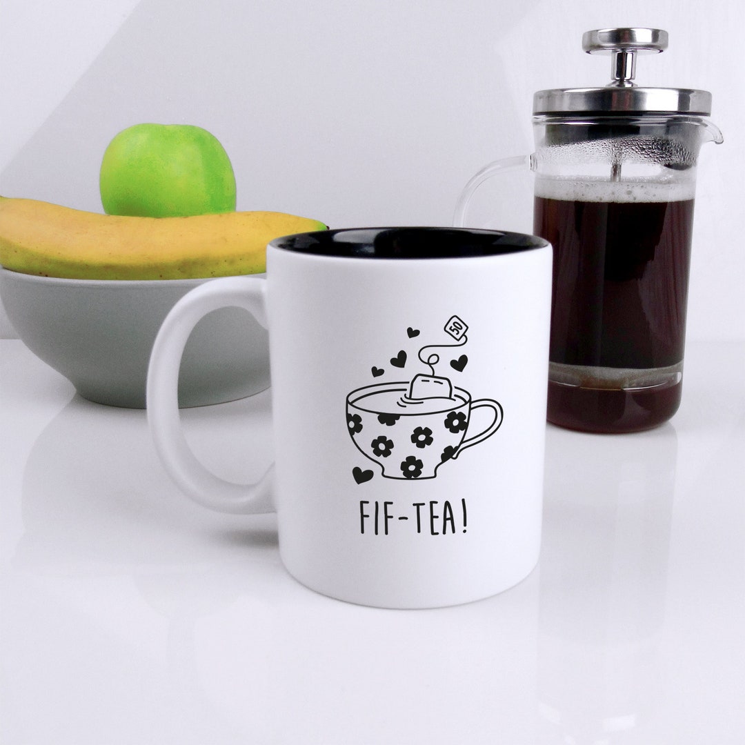 Coffee Mug "fif-tea" Design, 50th Birthday Gifts for Women, Gift for 50 ...