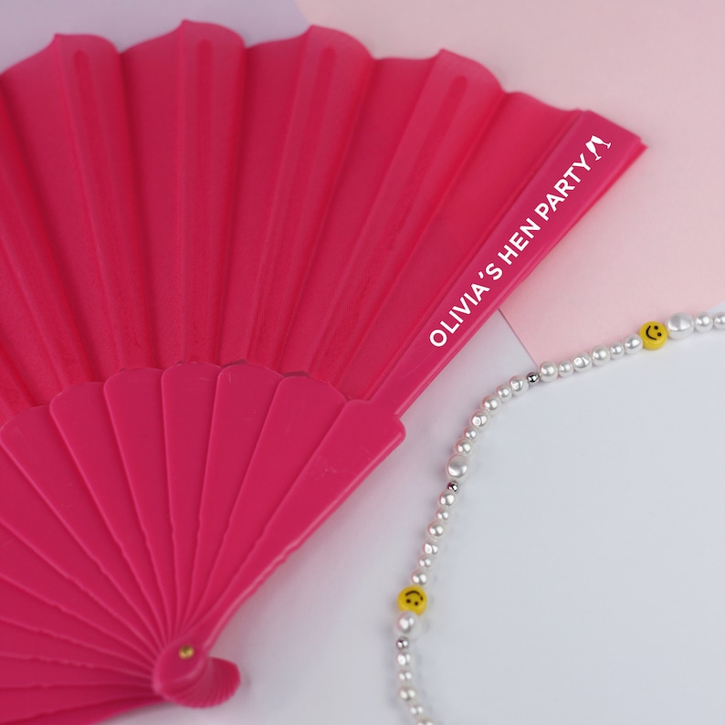 Personalised Pink Hand Fan Hen Party Fan Bridal Party - Etsy