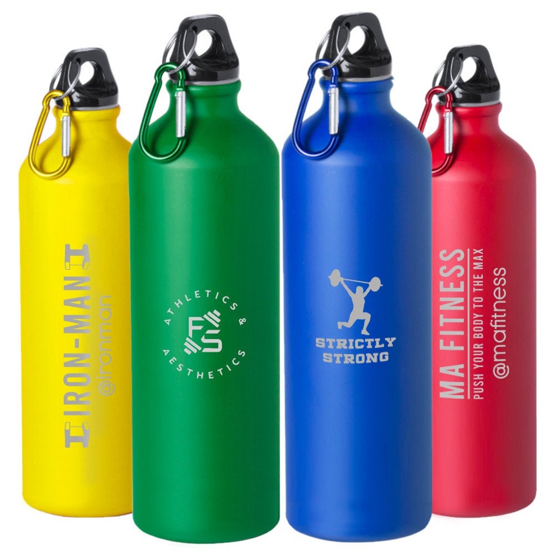 Your Business Name Logo Personalised Large Matt Metal Water Bottle With your-business-name-logo-personalised-large-matt-metal-water-bottle-with