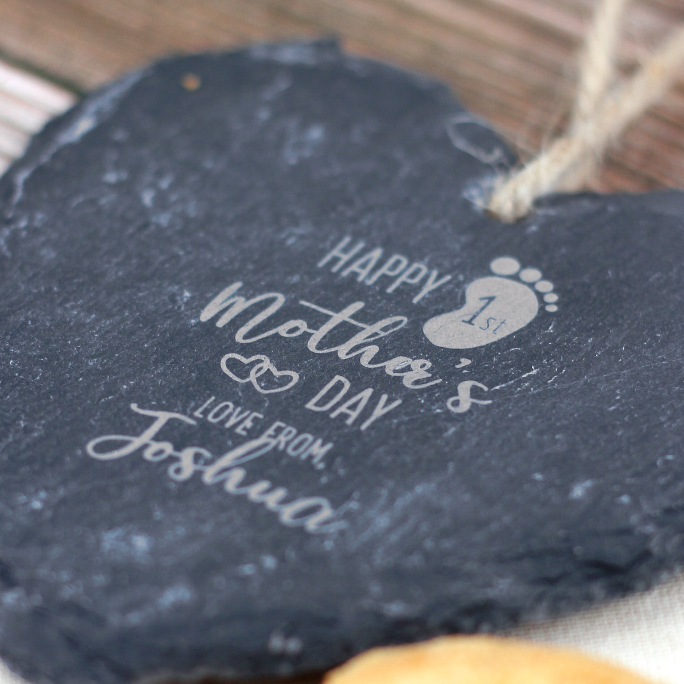 Personalised Slate Heart Hanging Decoration First Mothers Day - Etsy UK