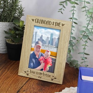 Grandad & Me Photo Frame | Personalised Grandad Gift | Wooden Picture ...