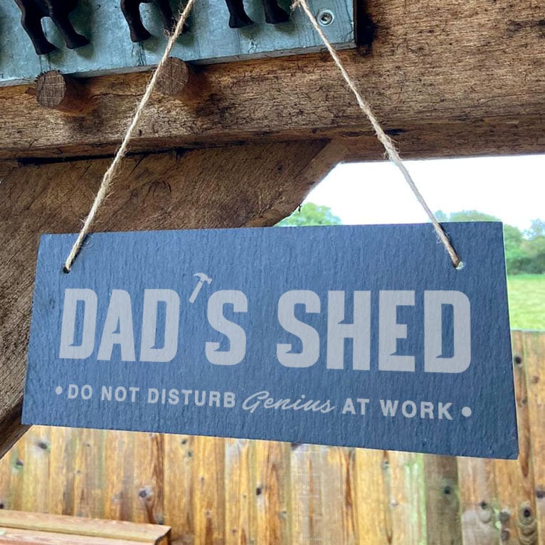 Personalised Door Sign Dad's Shed Hanging Slate Plaque - Etsy