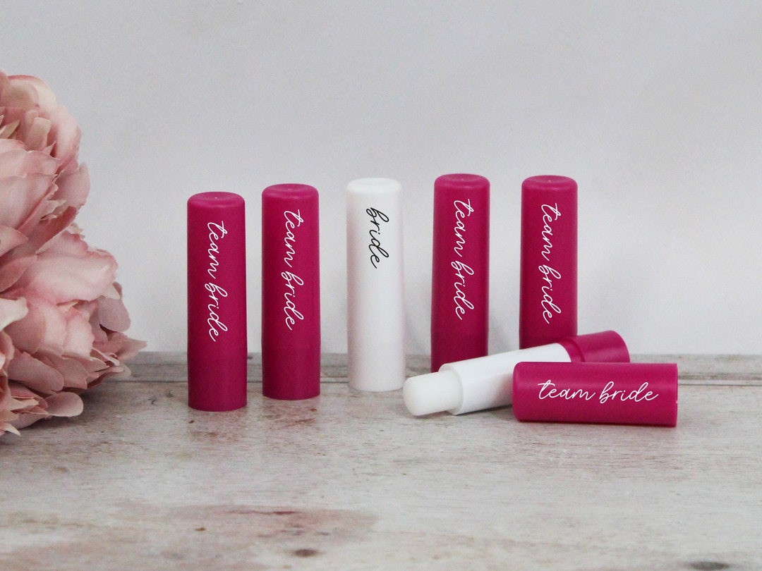 Team Bride Lip Balm, Pink & White Themed Hen Party, Hen Party Favours ...