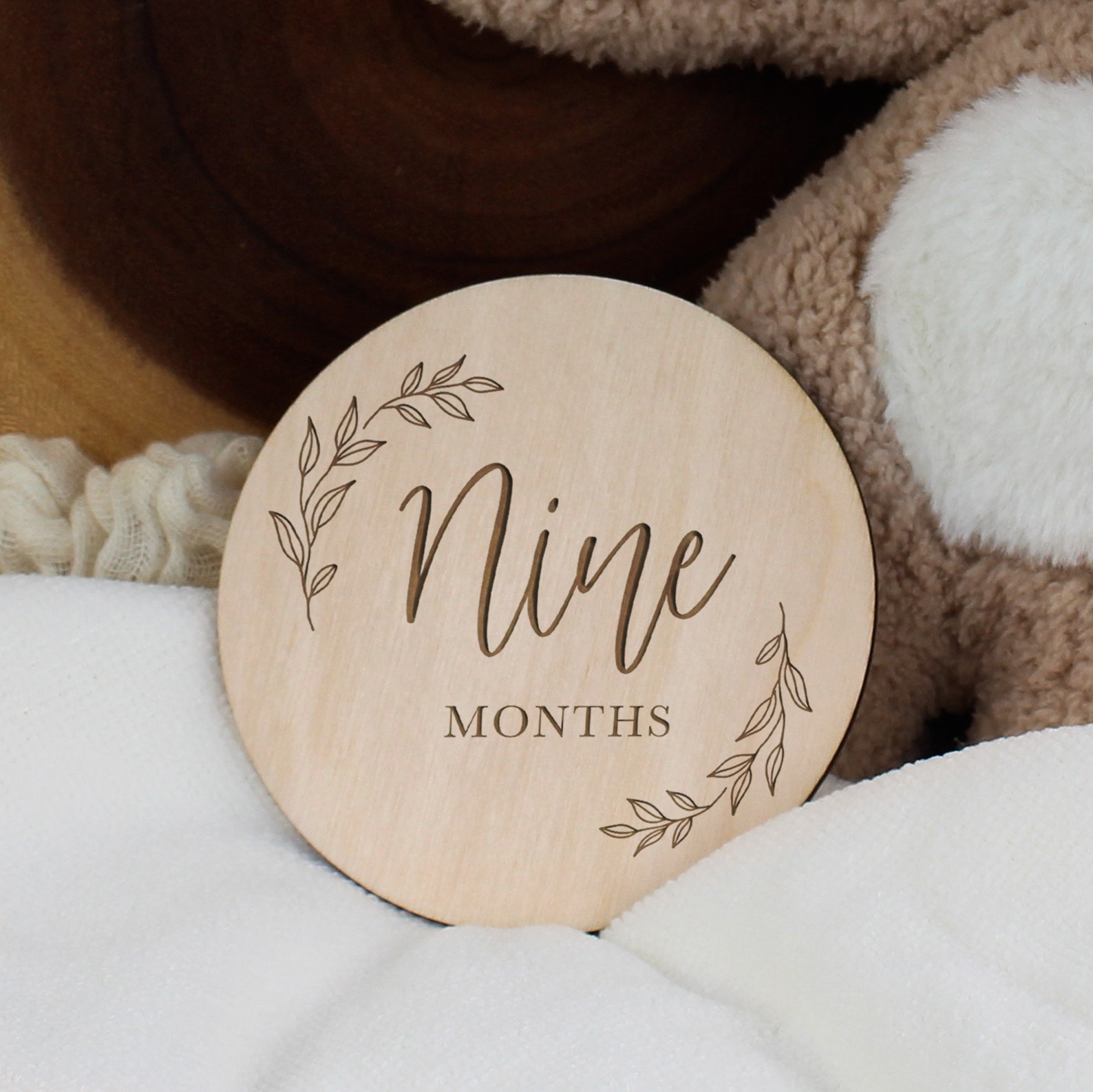 Floral Wooden Milestone Discs, Photo Prop Plaque Baby Shower Gift, Baby ...