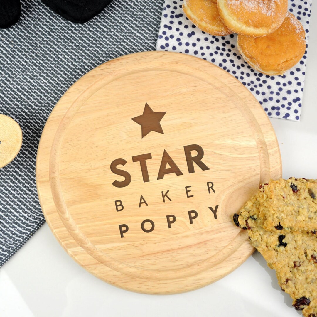 Personalised Wooden Chopping Board, 'star Baker' Bake off Cutting ...