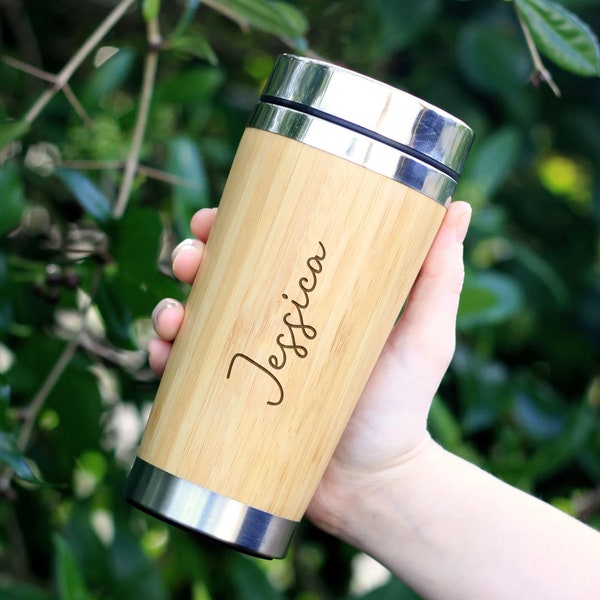 Bamboo Travel Mug - Etsy