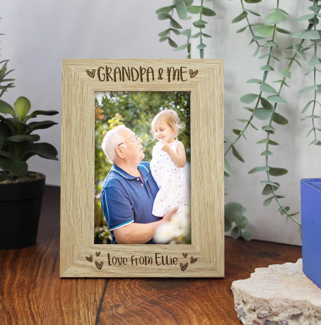 Grandad & Me Photo Frame | Personalised Grandad Gift | Wooden Picture ...