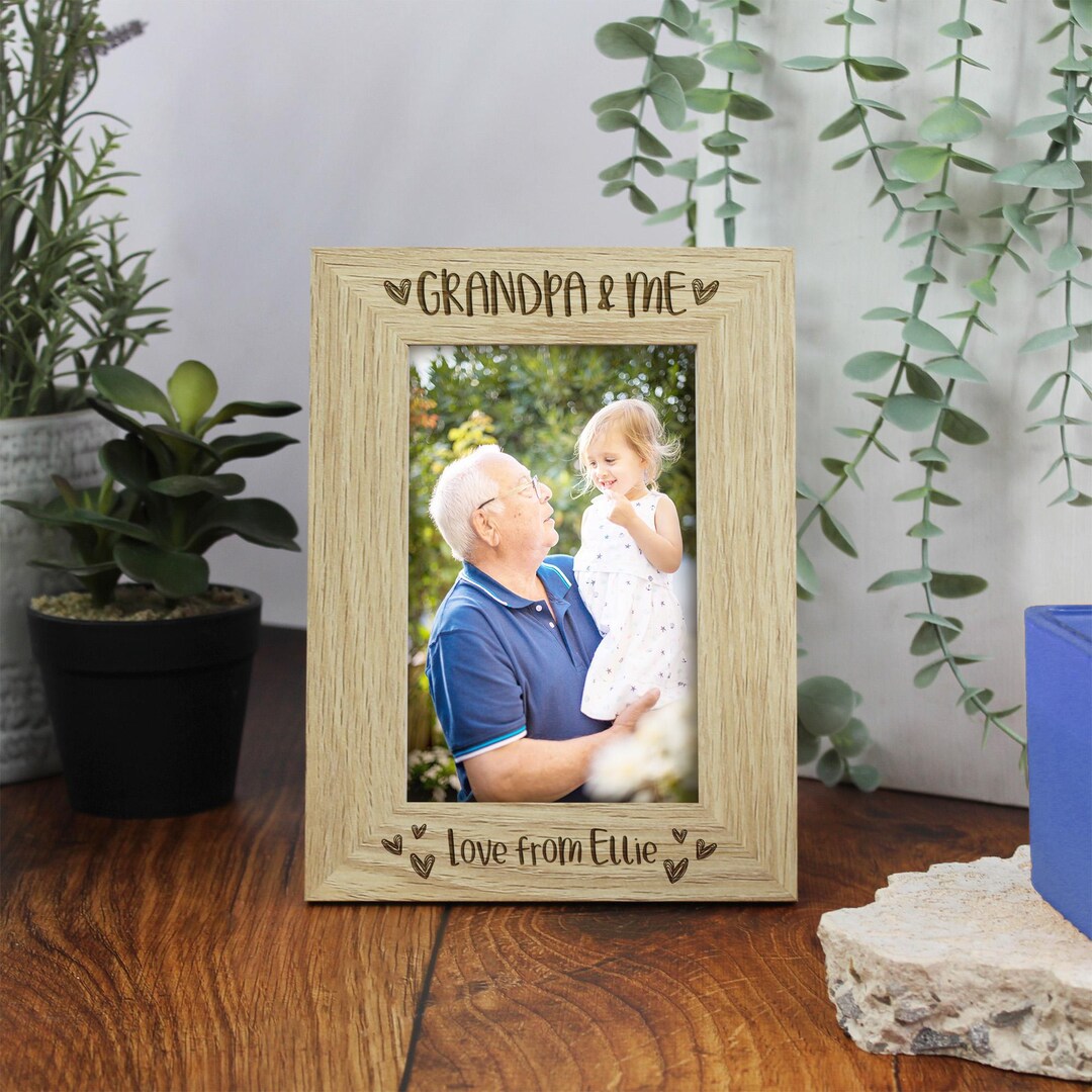 Grandad & Me Photo Frame Personalised Grandad Gift Wooden Picture Frame ...