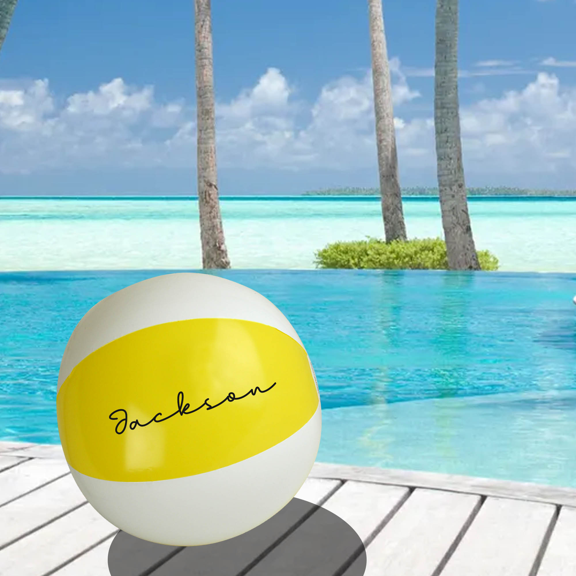 Personalised Vinyl 9 Inflatable Pink Beach Ball Pool - Etsy UK