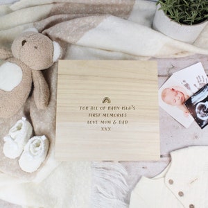 New Baby Wooden Personalised Keepsake Box, New Born Baby, Luxury Baby ...