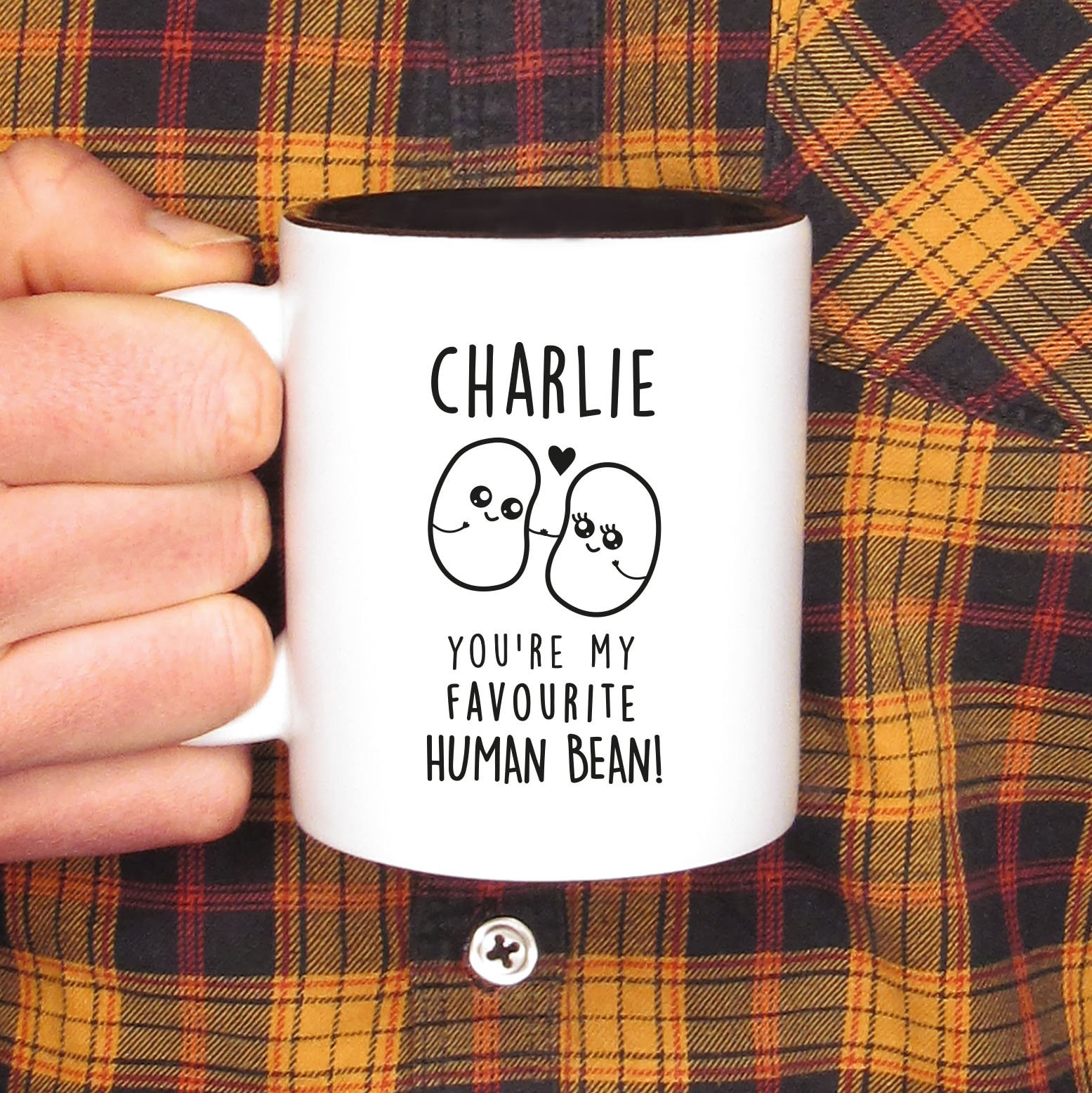 You're My Favourite Human Bean Mug Personalised | Etsy