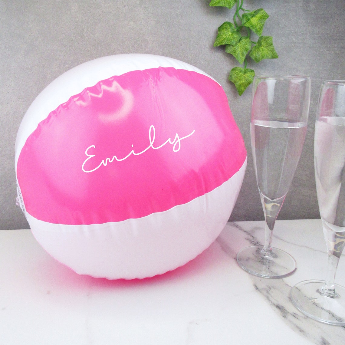 Personalised Vinyl 9 Inflatable Pink Beach Ball Pool | Etsy UK