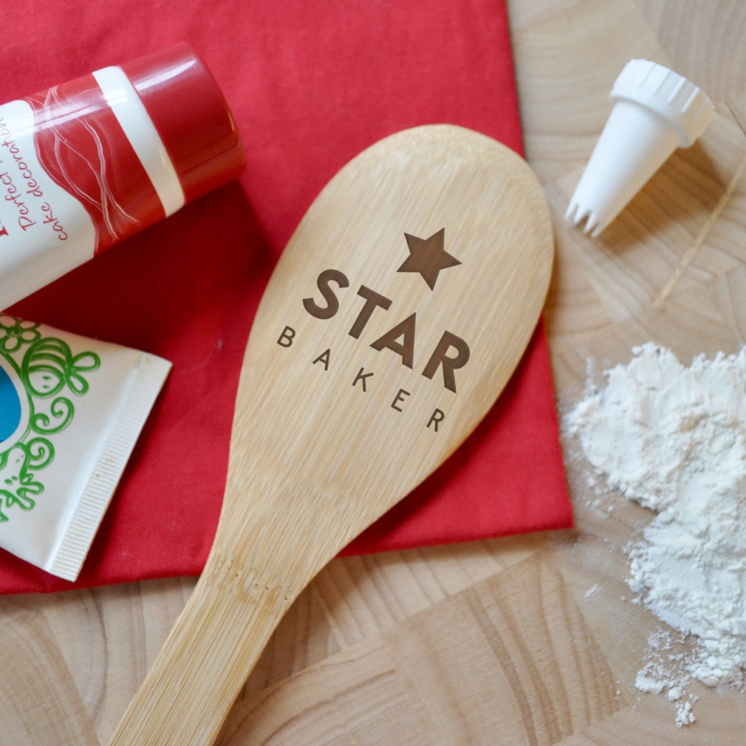 Star Baker Wooden Spoon, Baking Prize Award, Personalised Mixing Spoon ...
