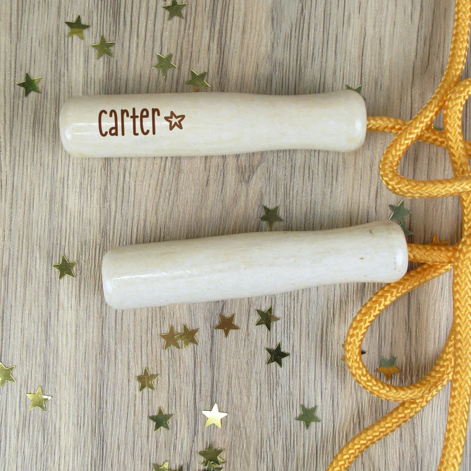 Personalised Wood & Coloured Children's Skipping Rope With Any Name ...