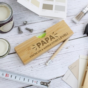 Personalised 2 in 1 Wooden Spirit Level With Bottle Opener, DIY Multi ...