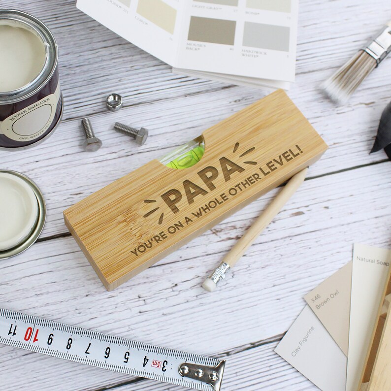 Personalised 2 in 1 Wooden Spirit Level With Bottle Opener, DIY Multi ...