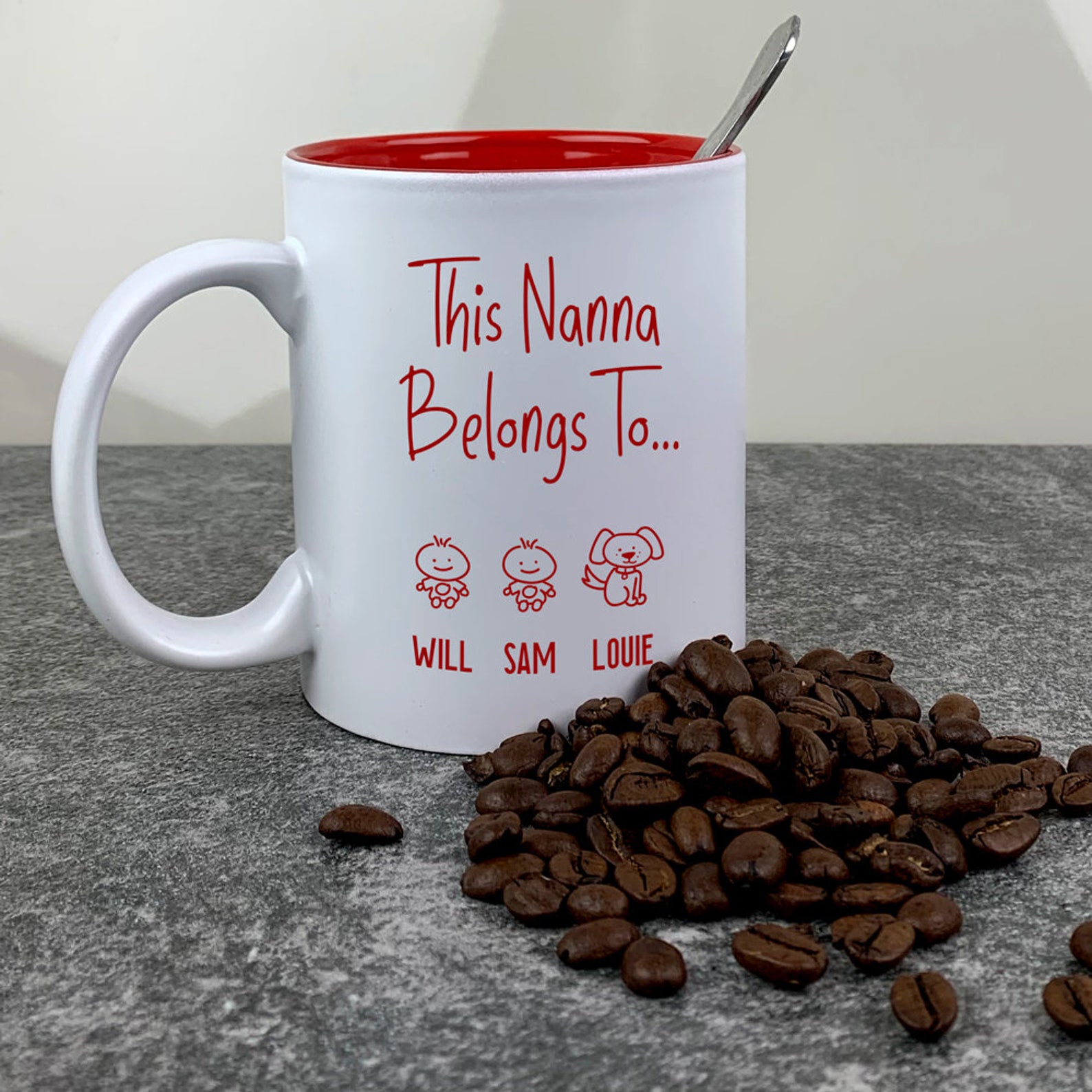 This GRANDMA, NANNA Belongs TO Mug, Personalised Mother's Day Gift ...