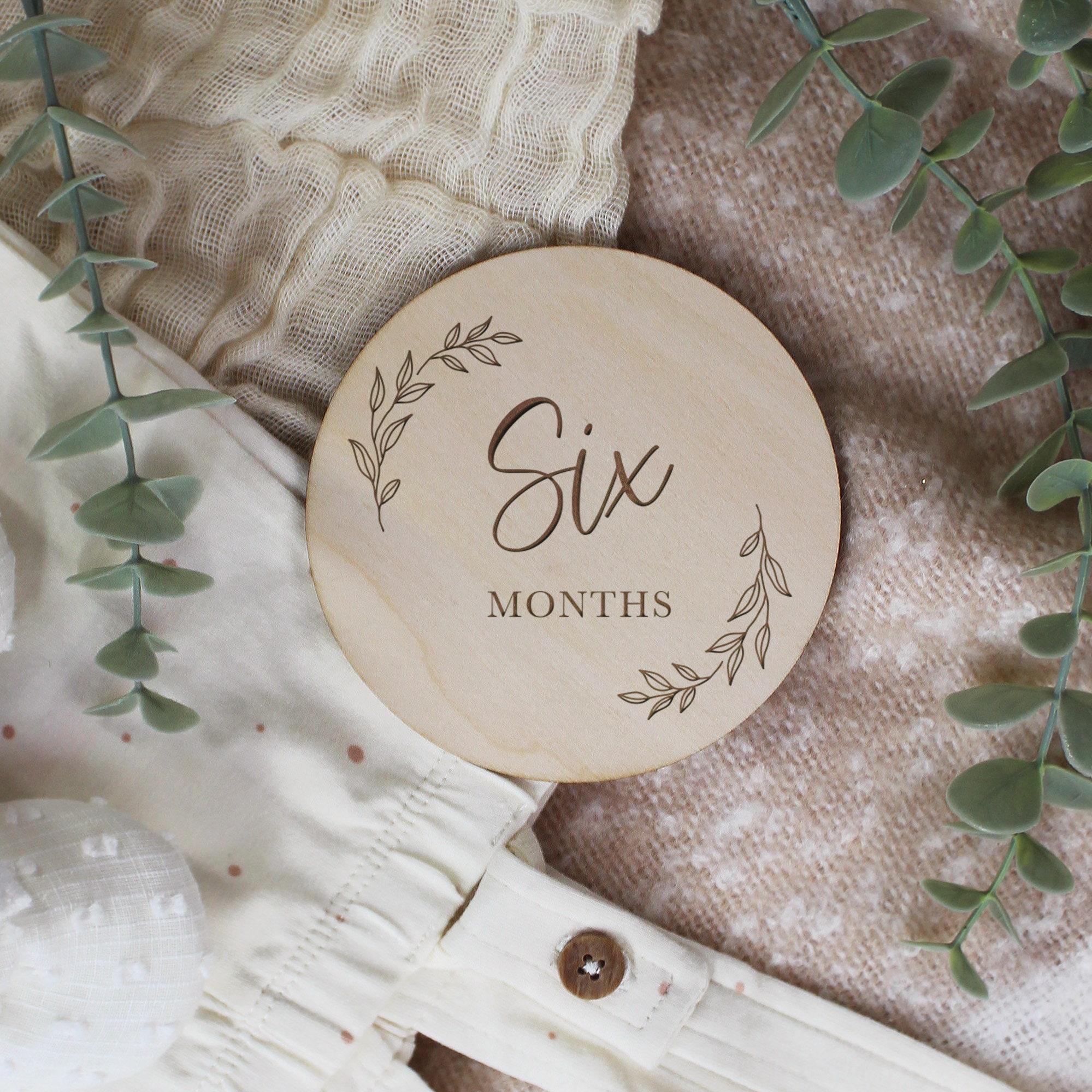Floral Wooden Milestone Discs, Photo Prop Plaque Baby Shower Gift, Baby ...
