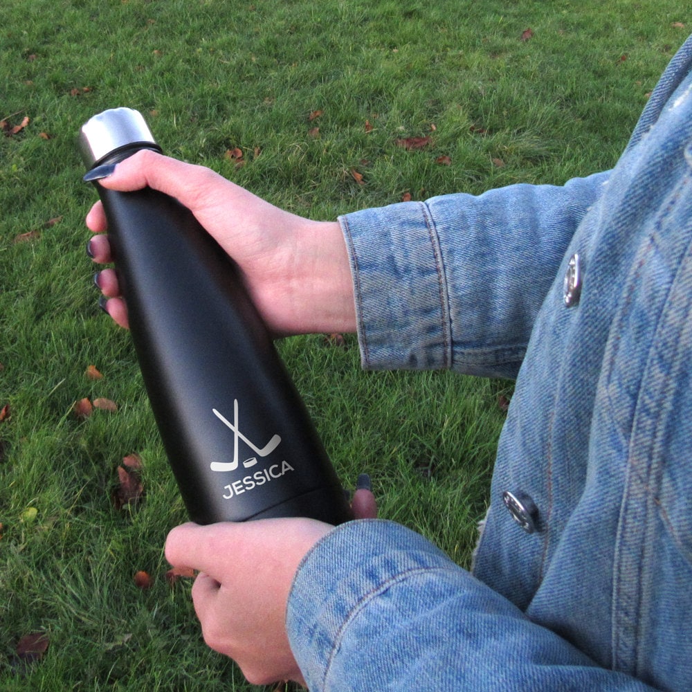 Personalised Water Bottle Flask Hobby / Sports Icon Yoga | Etsy