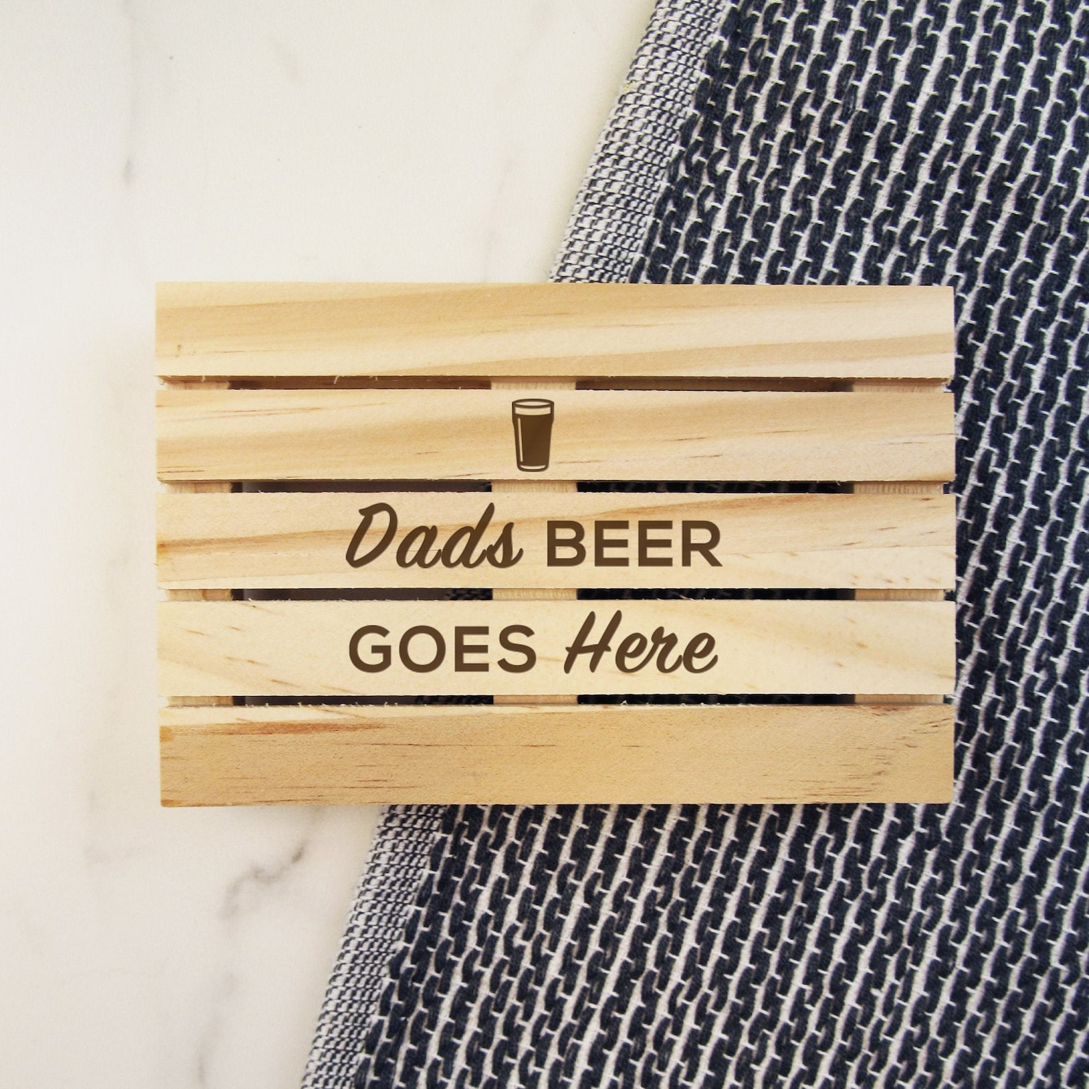 Personalised Pallet Coaster Dad's Beer Goes Here Wooden - Etsy