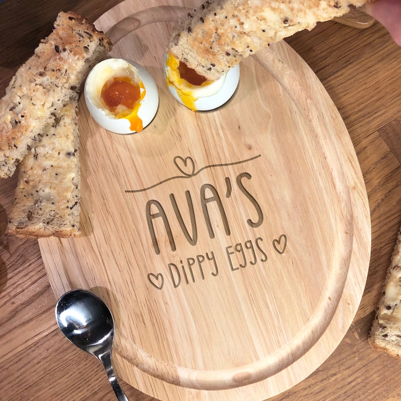Egg Shaped Personalised Dippy Eggs Board With Custom Name and - Etsy UK