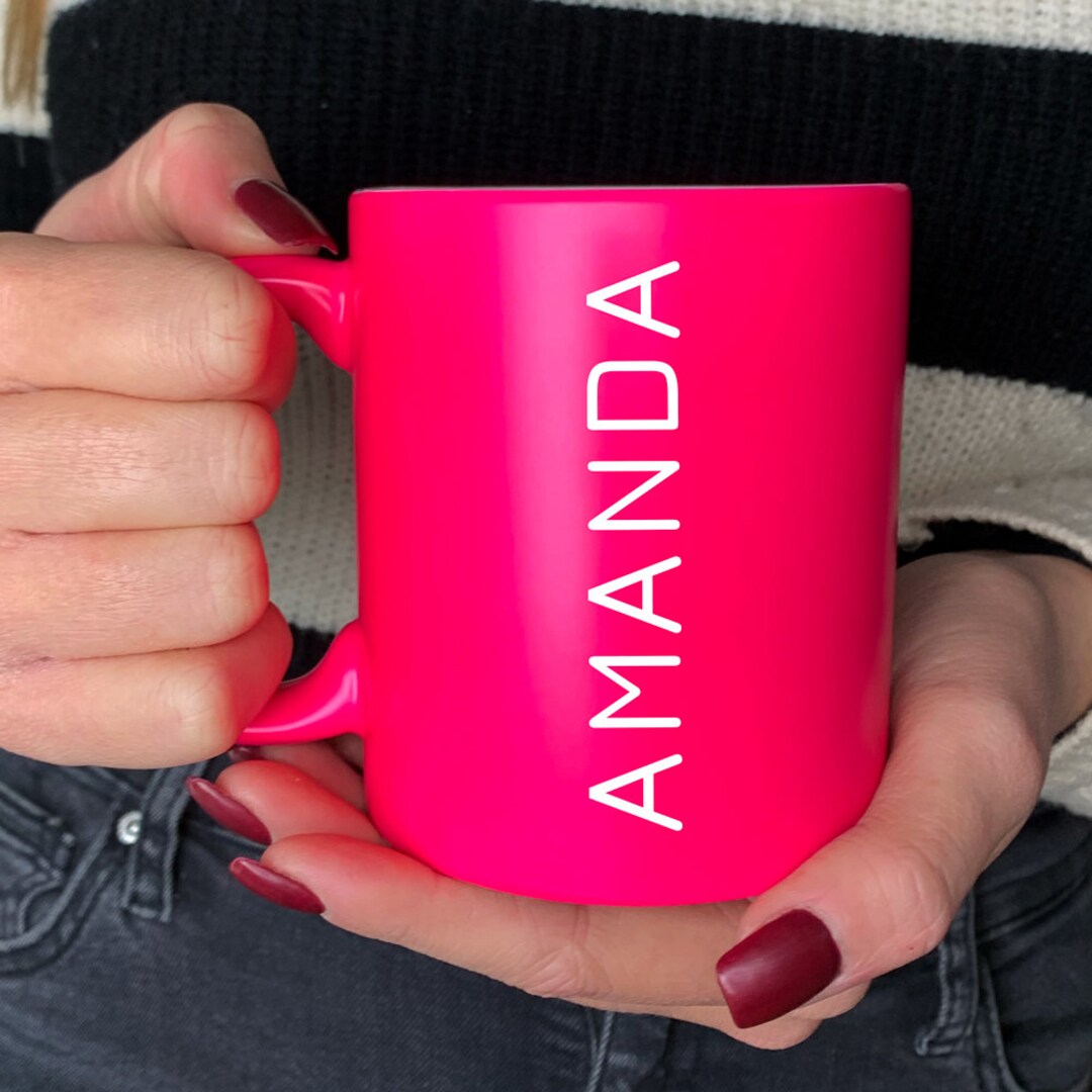 Personalised Neon Mug Custom Mugs Bright Fluorescent 310 Ml - Etsy UK