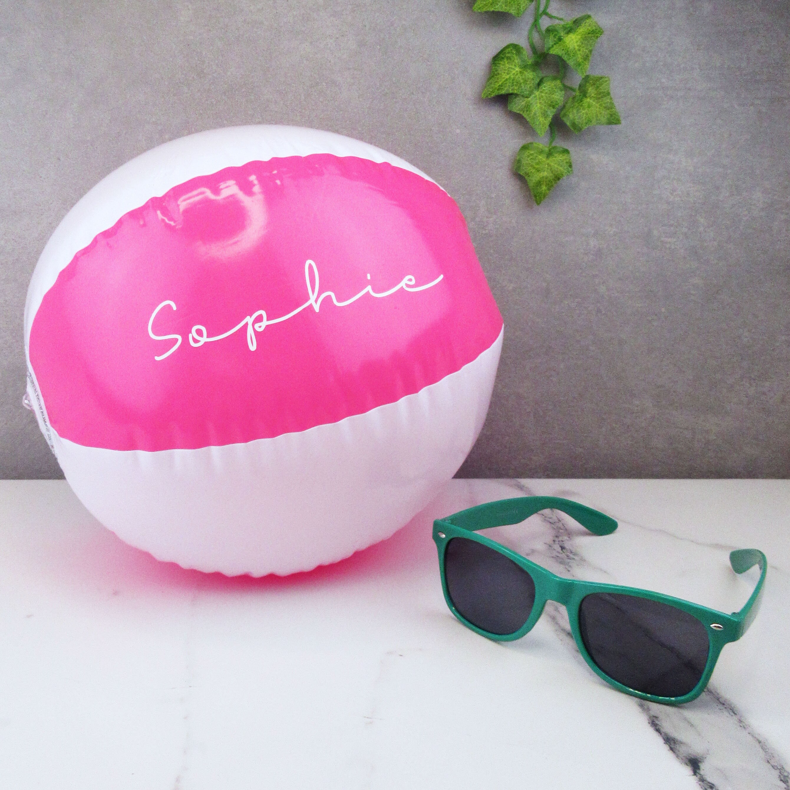 Personalised Vinyl 9 Inflatable Pink Beach Ball Pool | Etsy