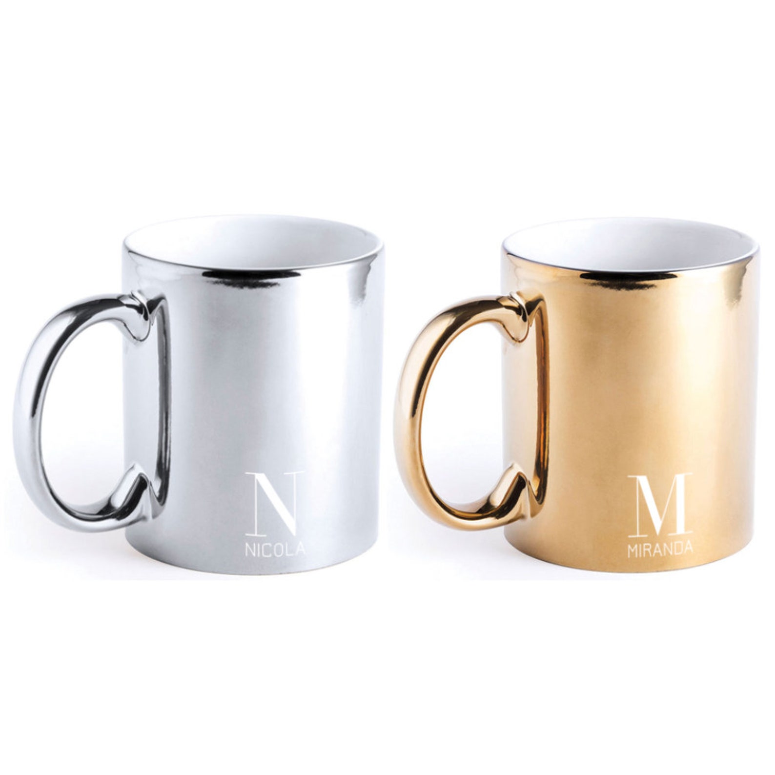 Personalised Metallic Coffee Mug Ceramic 350ml Silver Gold - Etsy