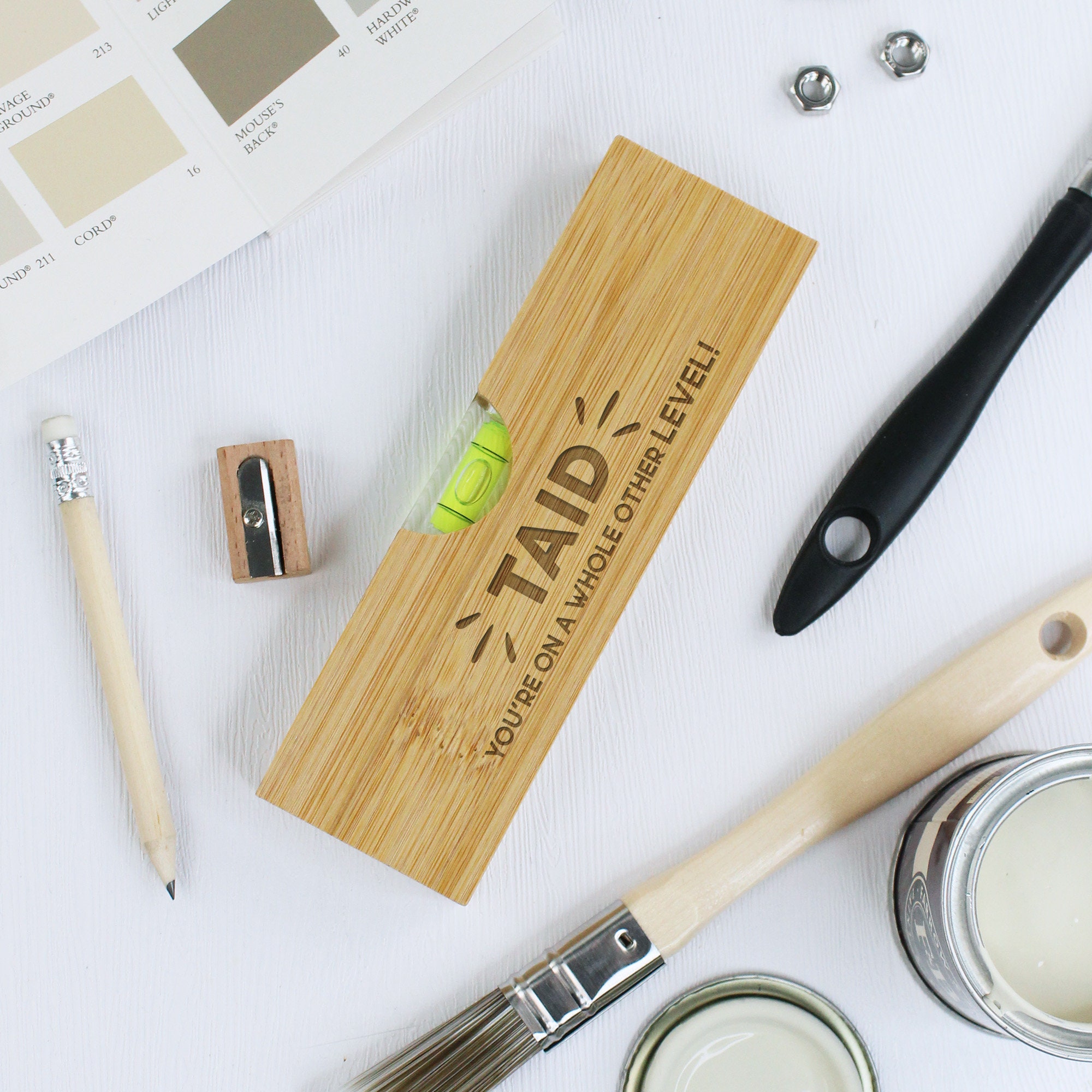 Personalised 2 in 1 Wooden Spirit Level With Bottle Opener, DIY Multi ...