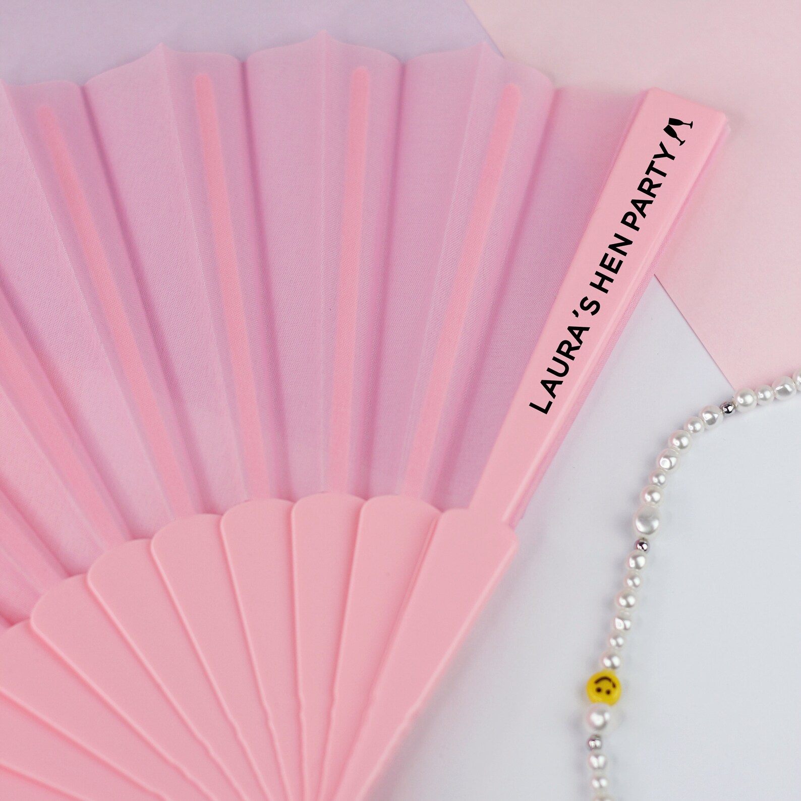 Personalised Pink Hand Fan Hen Party Fan Bridal Party - Etsy UK