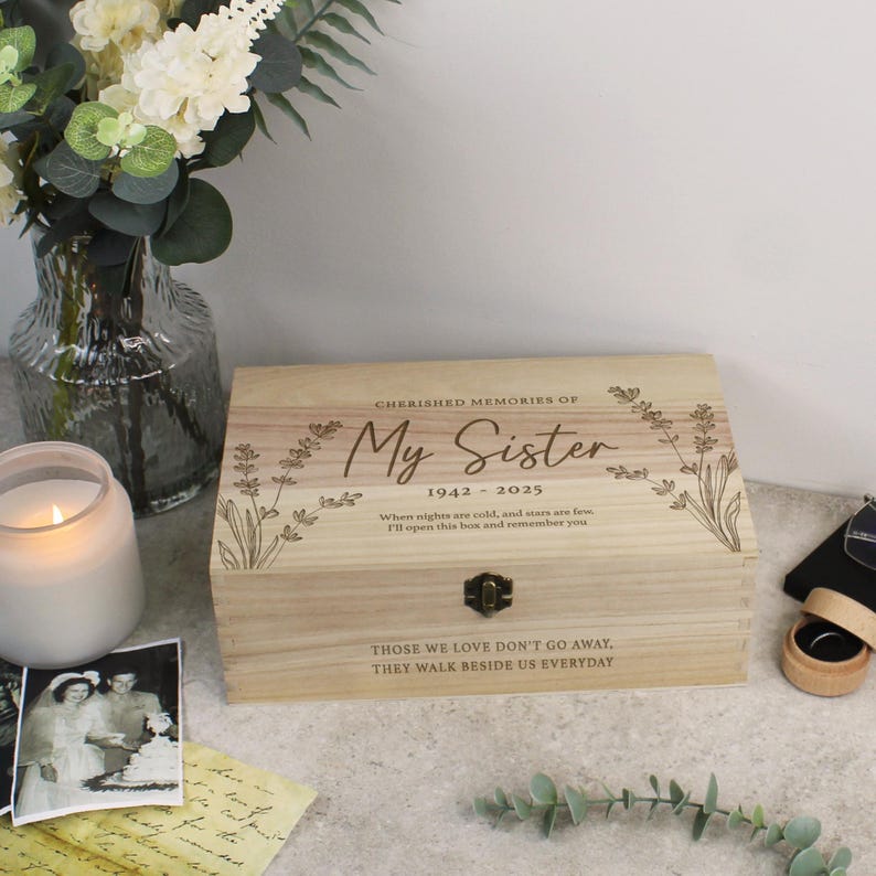 Memorial Keepsake Box, Bereavement Sympathy Gift, Loved One Memory Box ...