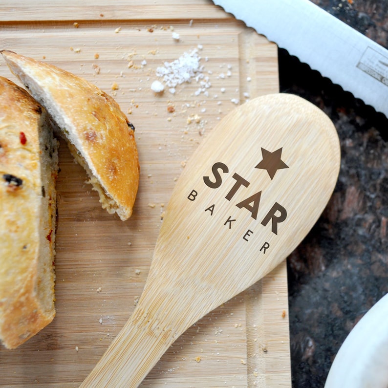 Star Baker Wooden Spoon, Baking Prize Award, Personalised Mixing Spoon ...