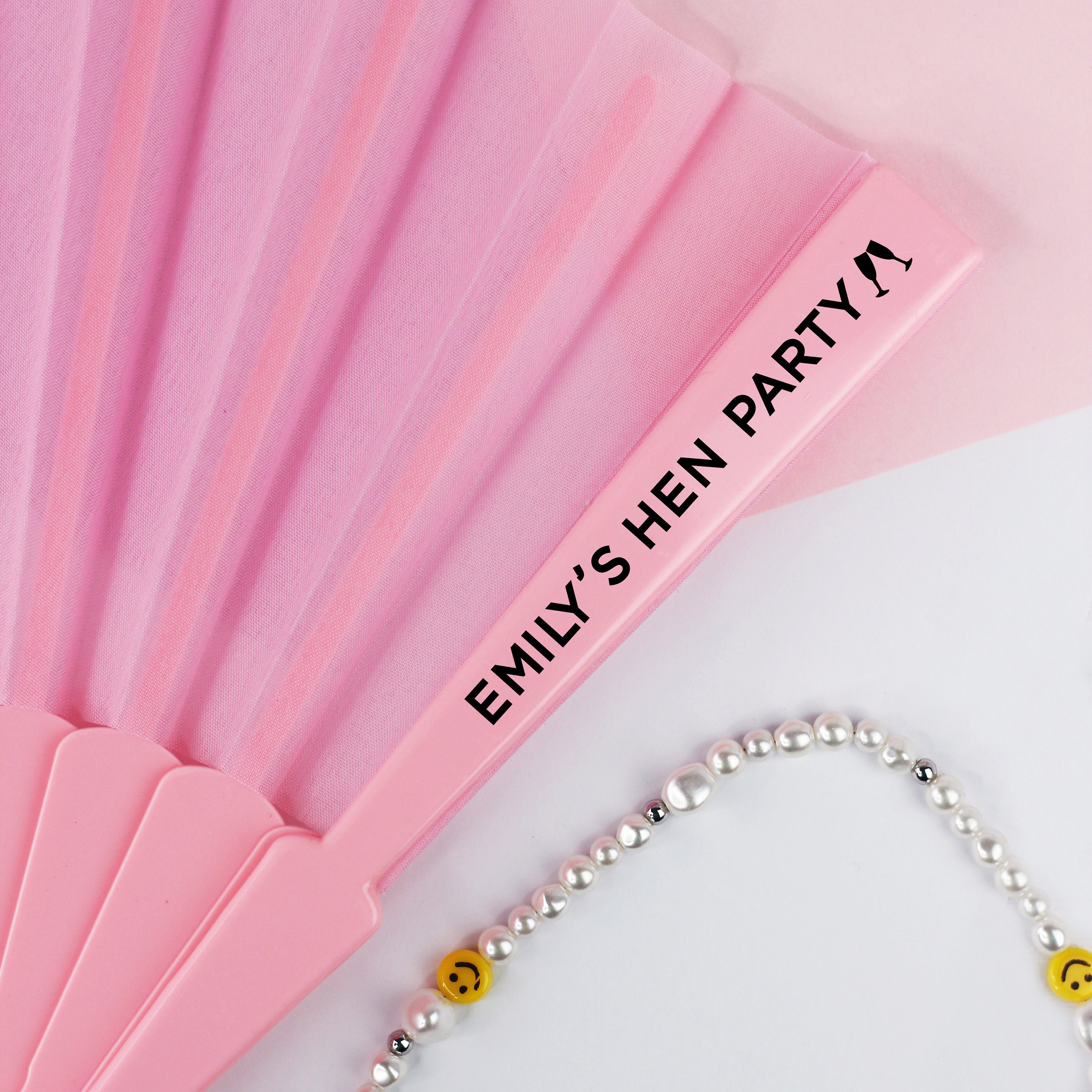 Personalised Pink Hand Fan Hen Party Fan Bridal Party - Etsy UK