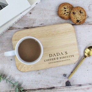 Personalised Dads Beer & Snacks Serving Tray, Tea and Biscuits Board ...