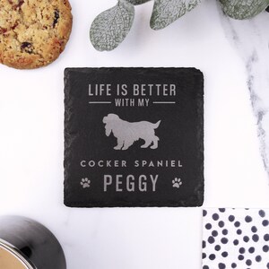 Cute Beagle Slate Coaster, Dog Pet Lover / Owner Love Gift Customised ...