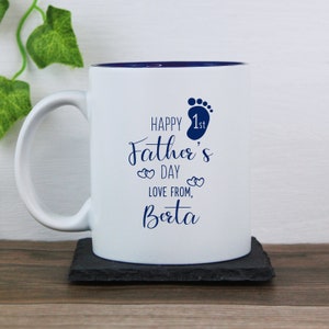 First Father's Day Mug for New Dad Happy 1st Father's Day Gift White ...