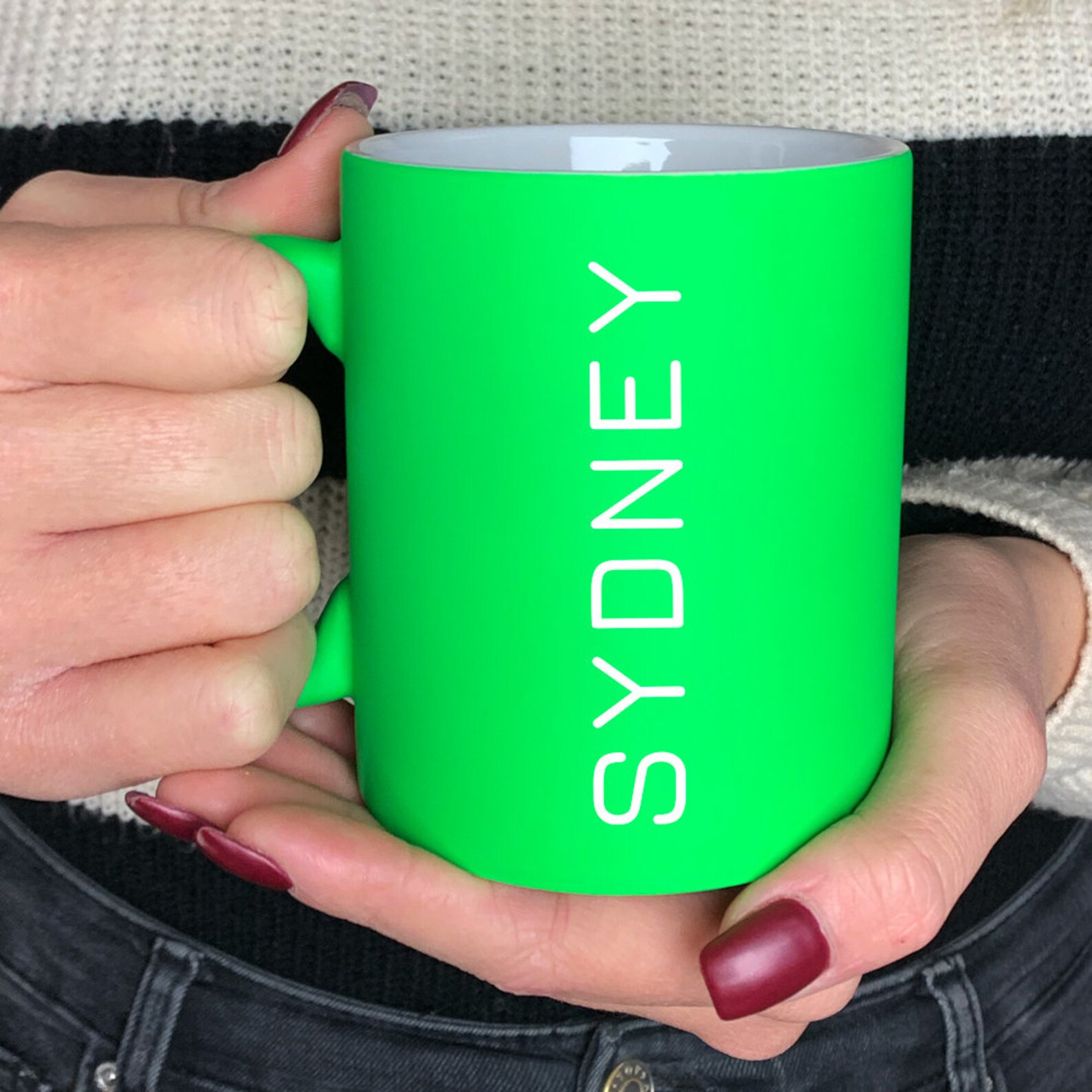 Personalised Neon Mug Custom Mugs Bright Fluorescent 310 Ml - Etsy UK