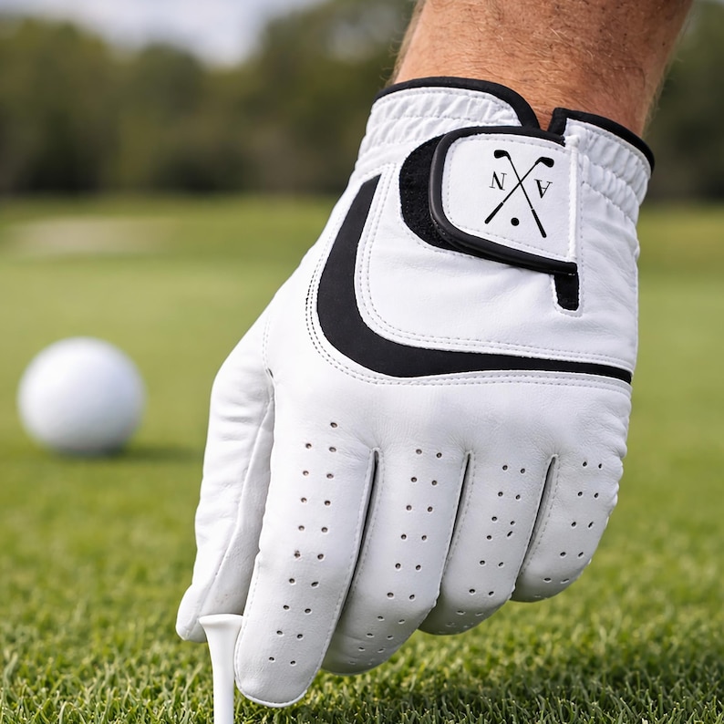 Men's Leather Golf Glove Personalised With Initials, Monogrammed Golf ...