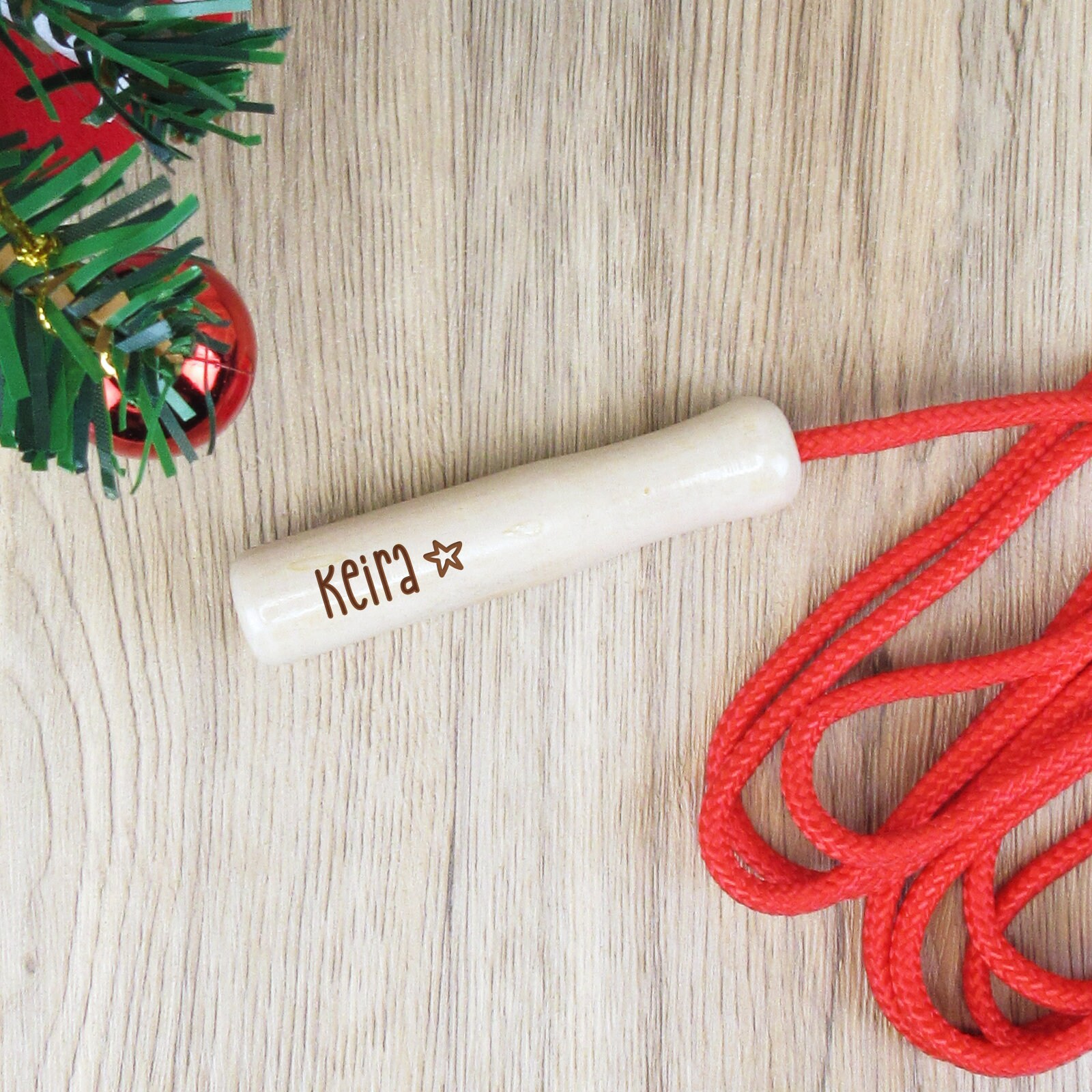 Personalised Wood & Coloured Children's Skipping Rope With Any Name ...