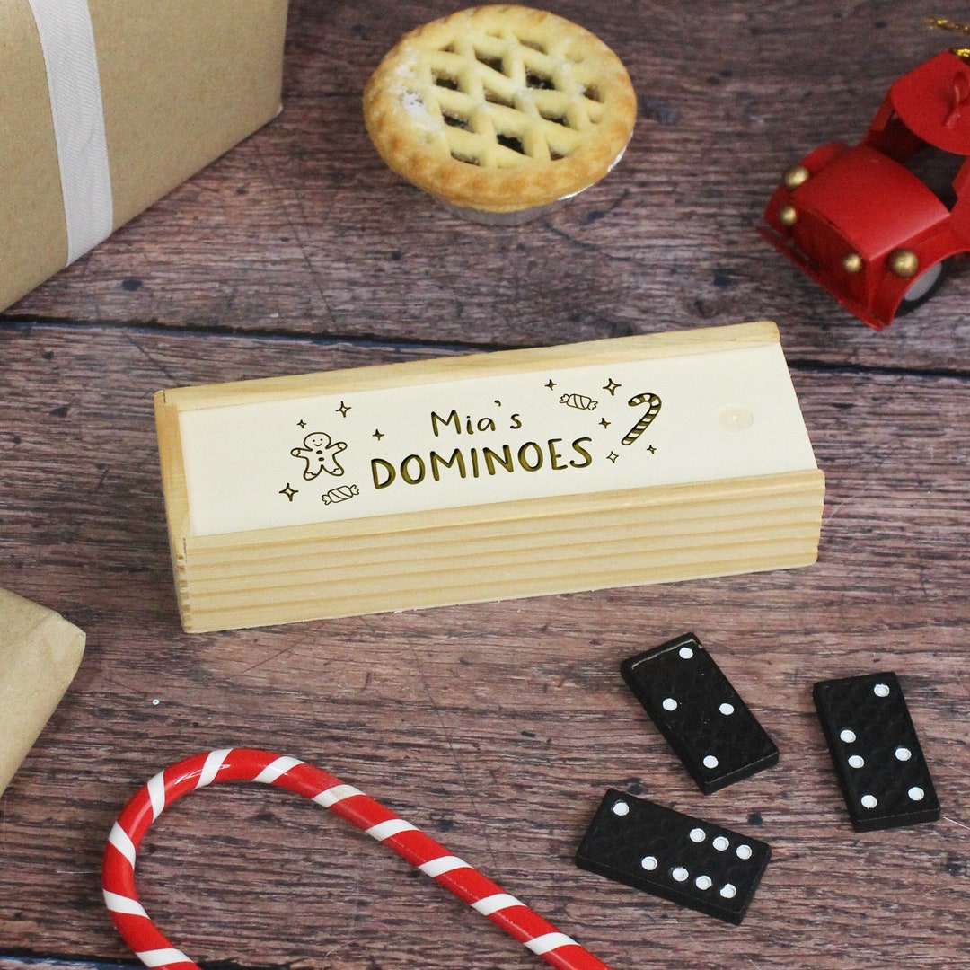 Personalised Christmas Dominoes Tile Game, Wooden Christmas Game ...