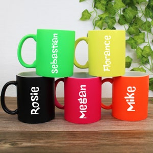 Personalised Neon Mug - Ceramic Mug Fluorescent 310ml Tea Cup - Matt ...
