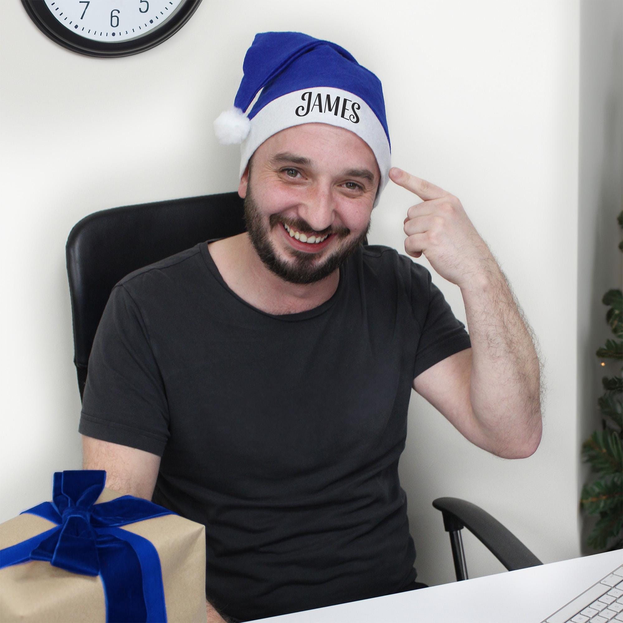 Personalised Santa Hat With Any Name, Colourful Adult Christmas Hats ...