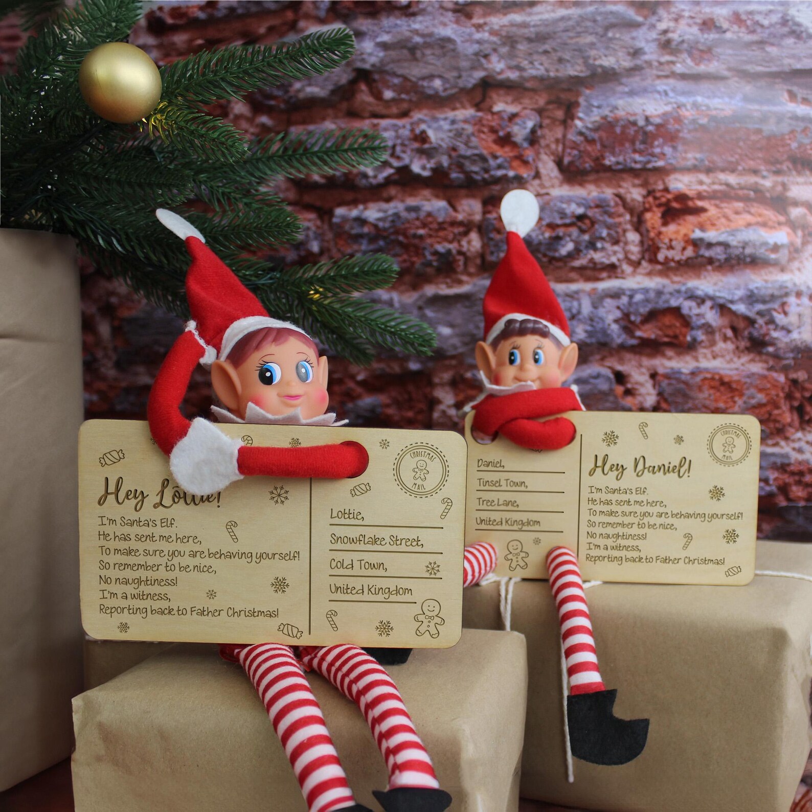 Personalised Elf Arrival Postcard, Wooden Christmas Elf in the Post ...
