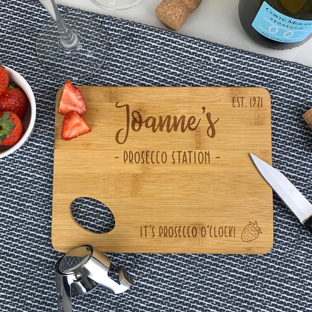 Personalised Prosecco Preparation Cutting Chopping Board, Prosecco ...