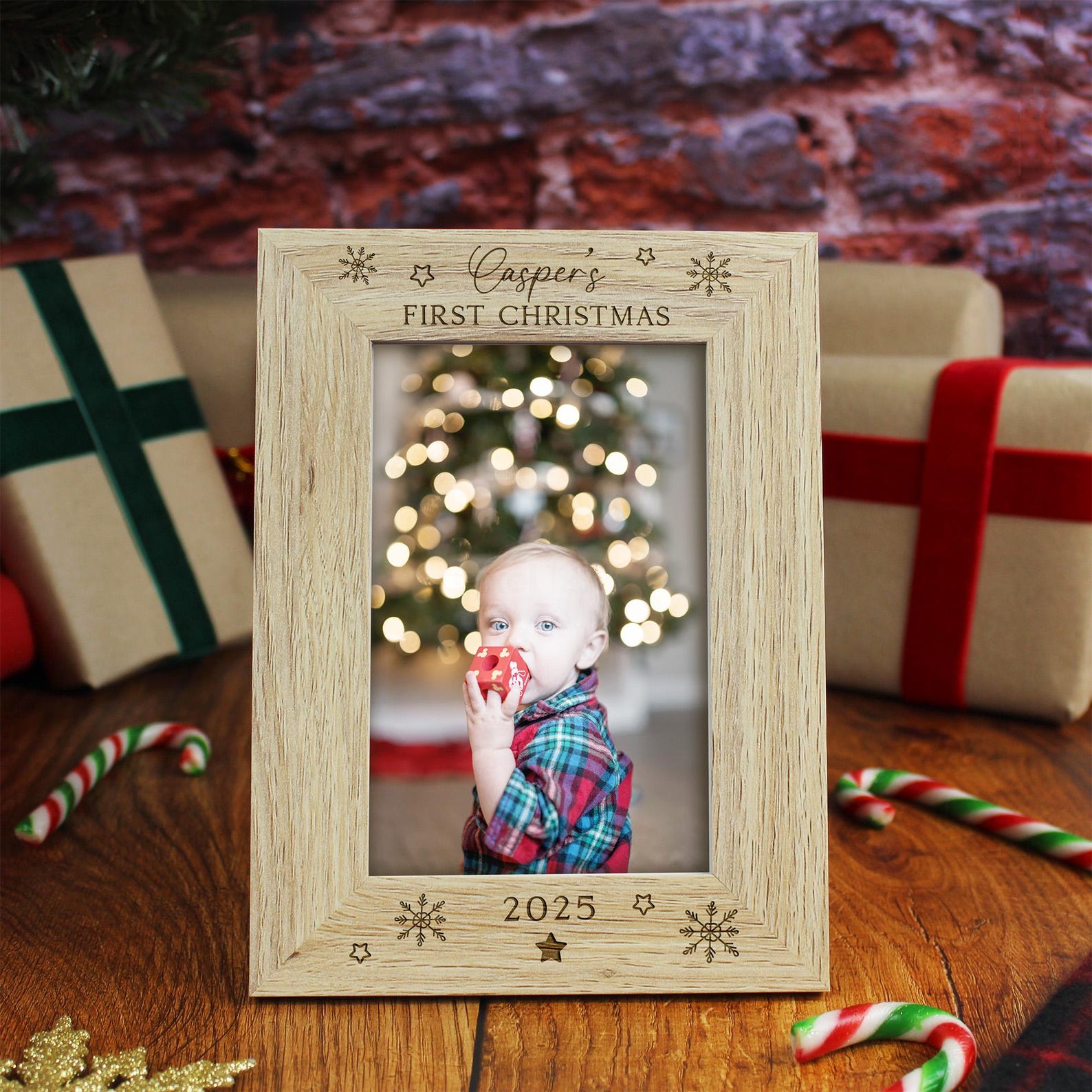 Personalised First Christmas Photo Frame | Baby’s First Christmas Frame ...