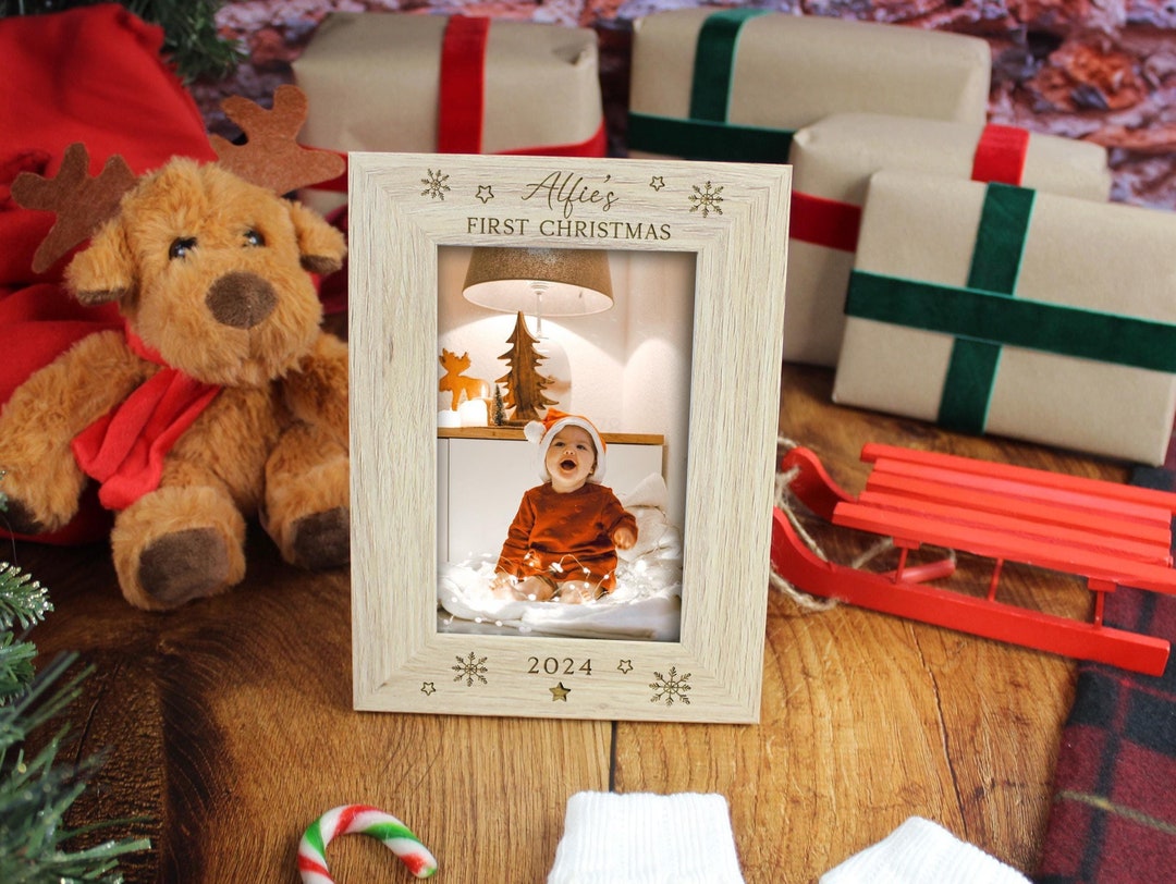 Personalised First Christmas Photo Frame | Baby’s First Christmas Frame ...