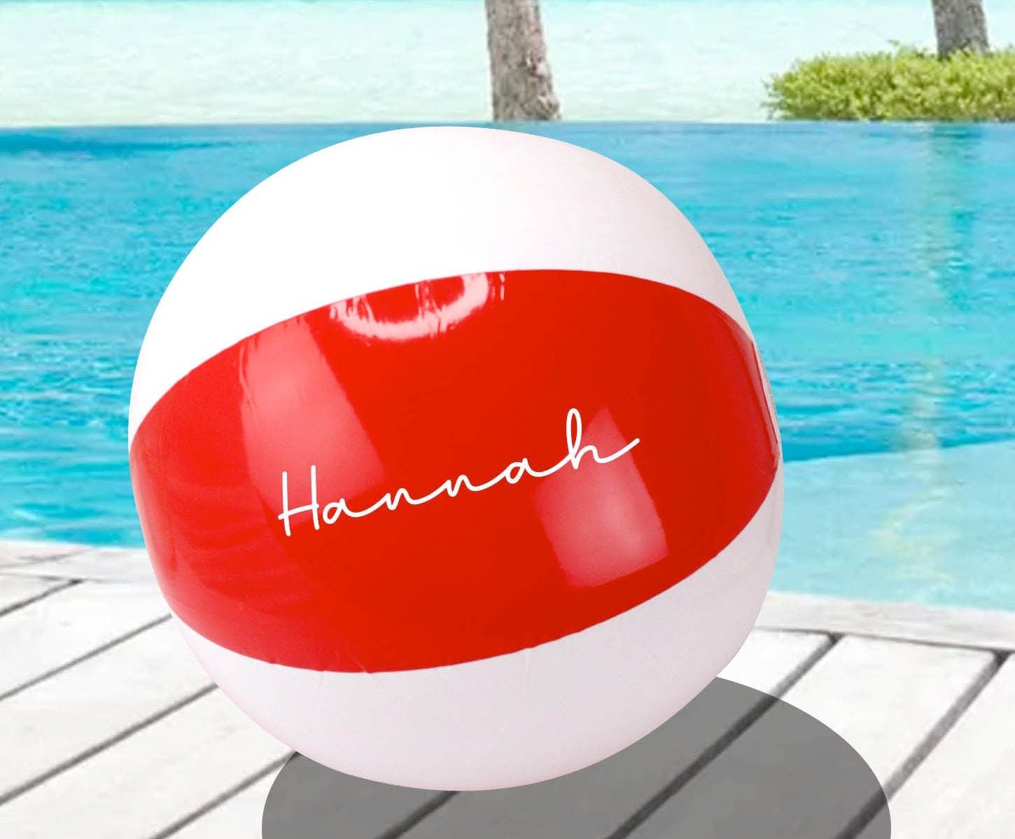 Personalised Vinyl 9 Inflatable Pink Beach Ball Pool - Etsy UK