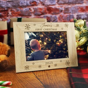 Personalised First Christmas Photo Frame | Baby’s First Christmas Frame ...