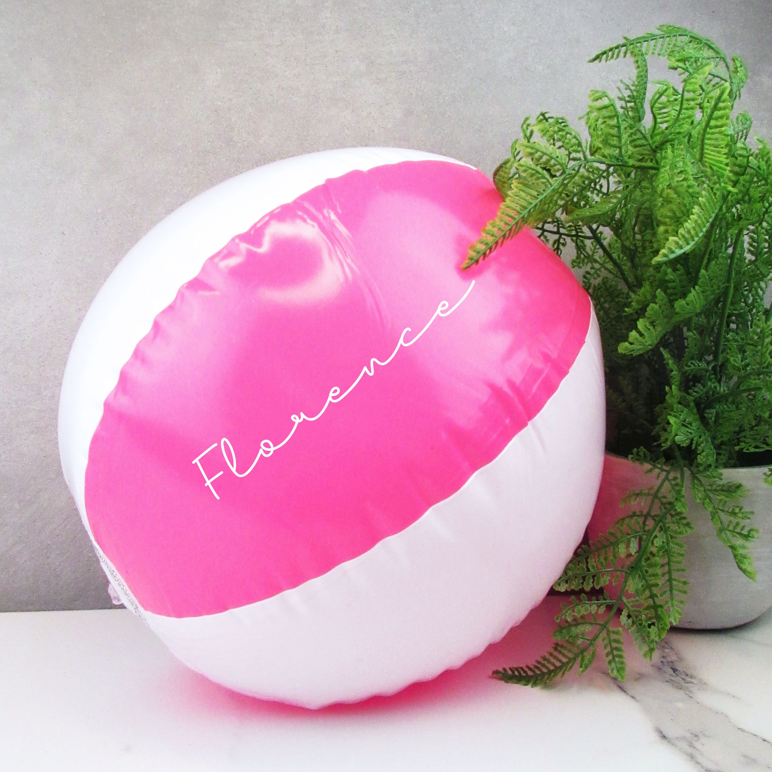 Personalised Vinyl 9 Inflatable Pink Beach Ball Pool | Etsy